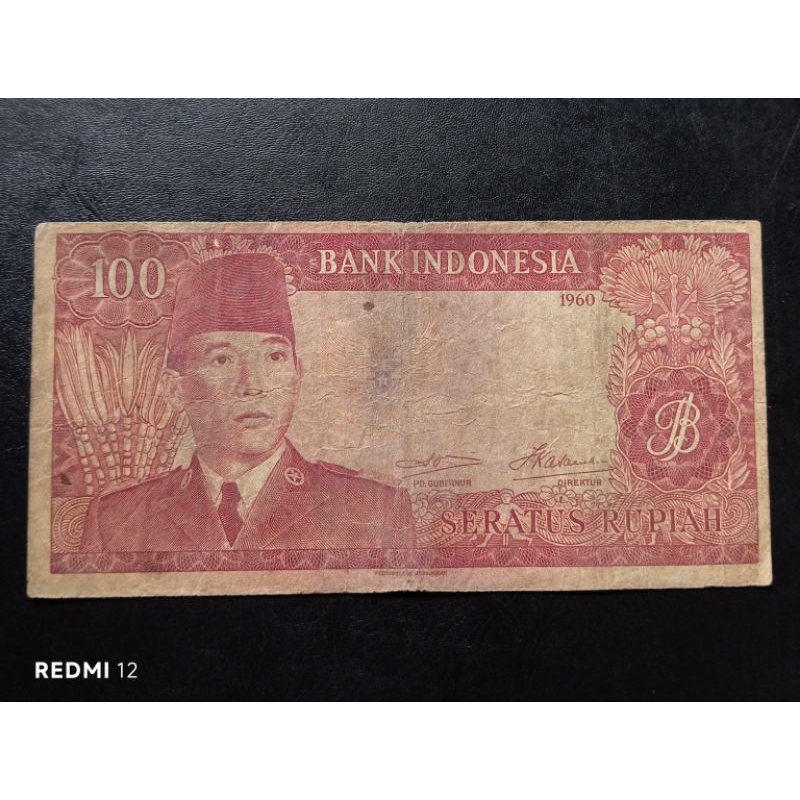 Jual uang kertas kuno 100 rupiah sukarno tahun 1960 bekas asli | Shopee Indonesia