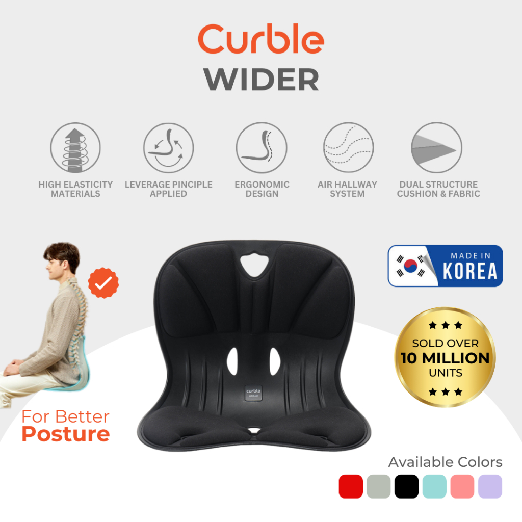 Jual Curble Posture Chair Wider - Black | Shopee Indonesia