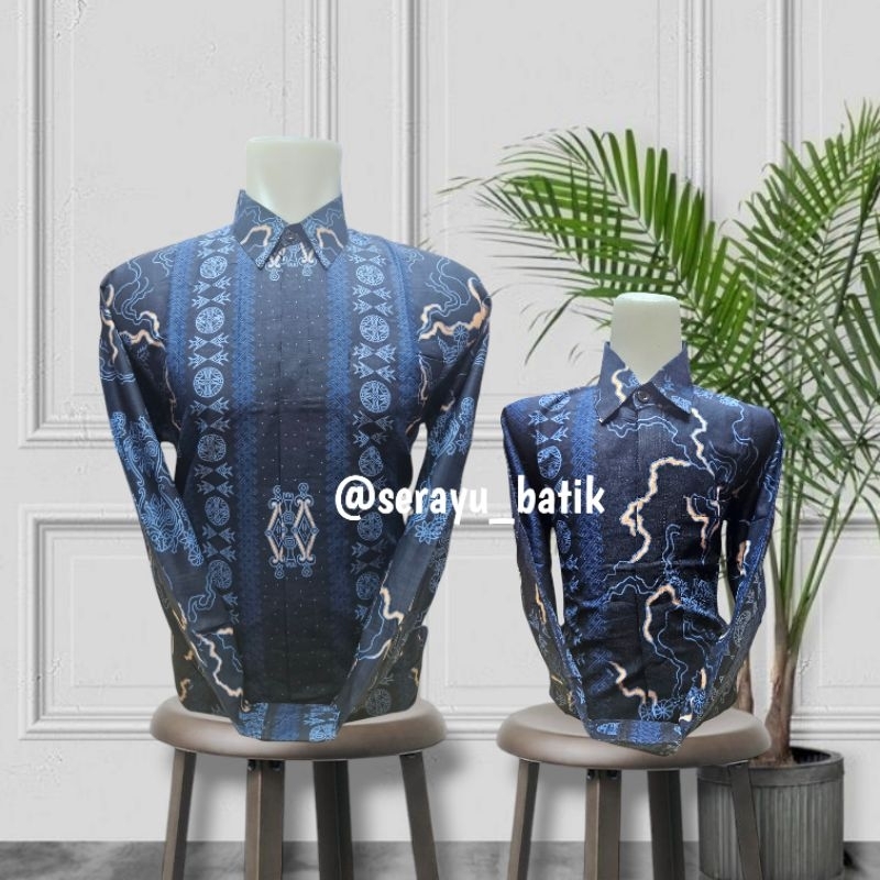 Jual Batik Couple Ayah Dan Anak New Motif Sentani Navy Batik Katun Solo ...
