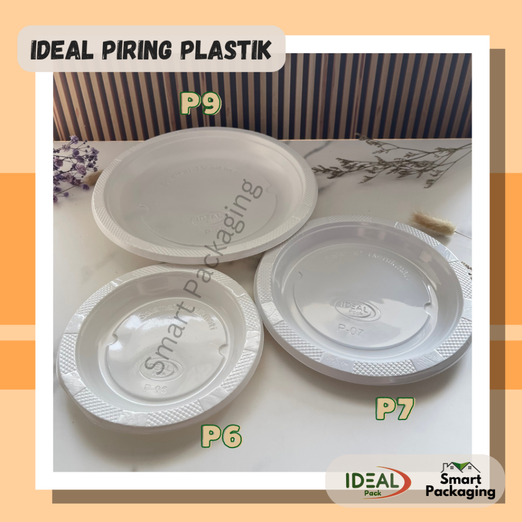 Jual [ISI 50 PCS] IDEAL Piring Makan Kecil Ukuran P6 P7 P9 / Piring ...