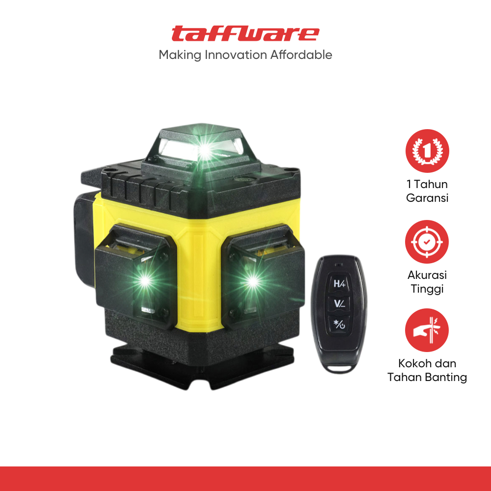 Jual Taffware Laser Level Self Leveling 4D 16 Lines Waterproof with ...