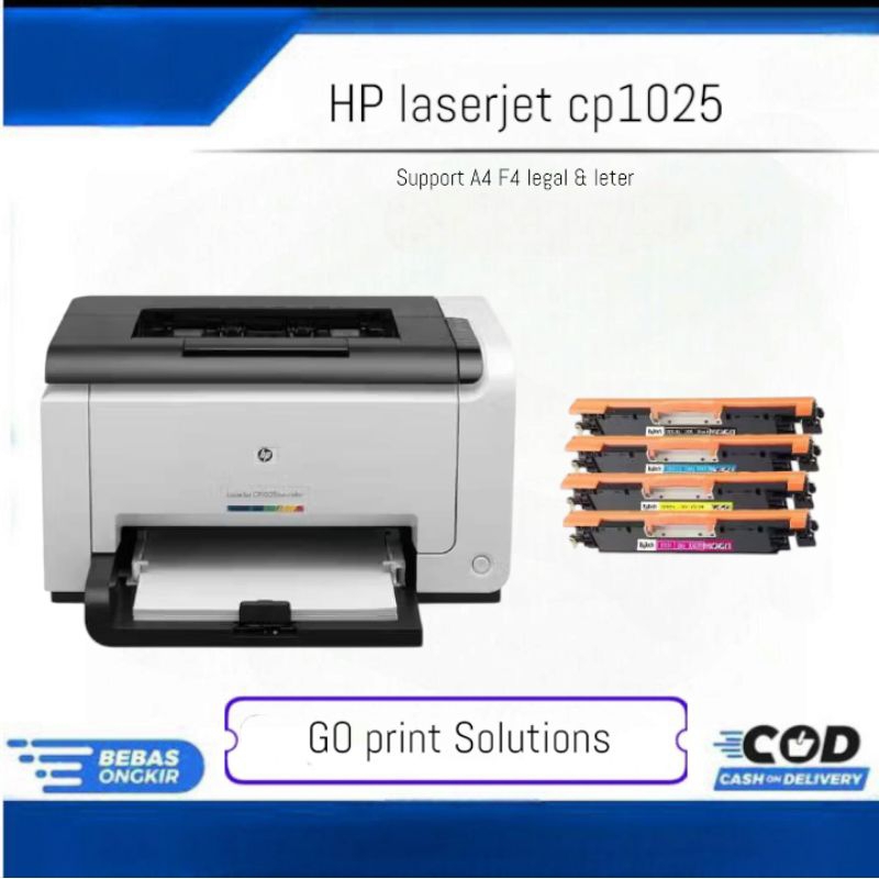 Jual printer hp laserjet cp1025 color toner full cocok cetak gambar dan ...