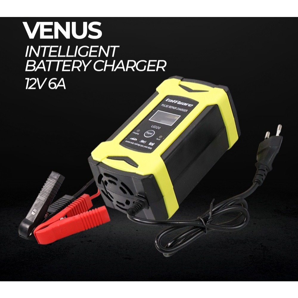 Jual VENUS CHARGER AKI MOBIL SMART BATTERY 12V 6A - UD20 - BLACK/YELLOW ...