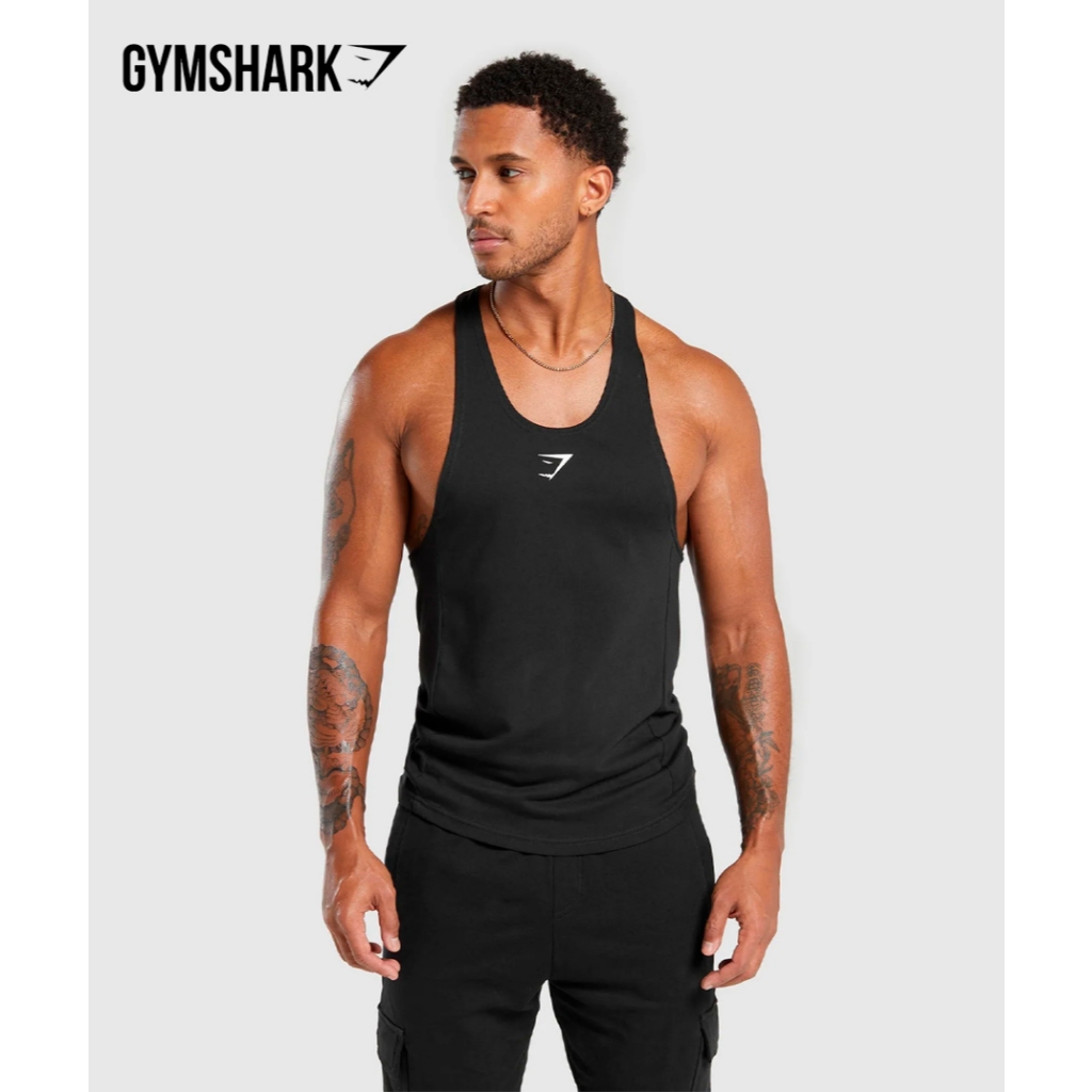 Jual Baju Fitness Pria GS React Stringer Men's Sport Gym - Black ...