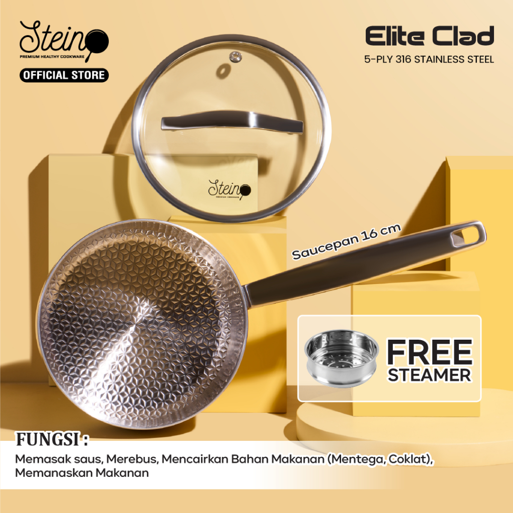 Jual STEIN Elite Clad Sauce Pan - Panci Susu Stainless Steel 16cm ...