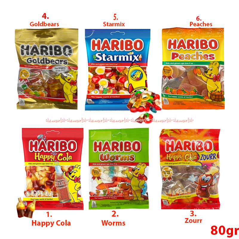 Jual Haribo 80gr Worms Zourr Candy Jelly Permen Jeli Lunak Rasa Buah ...