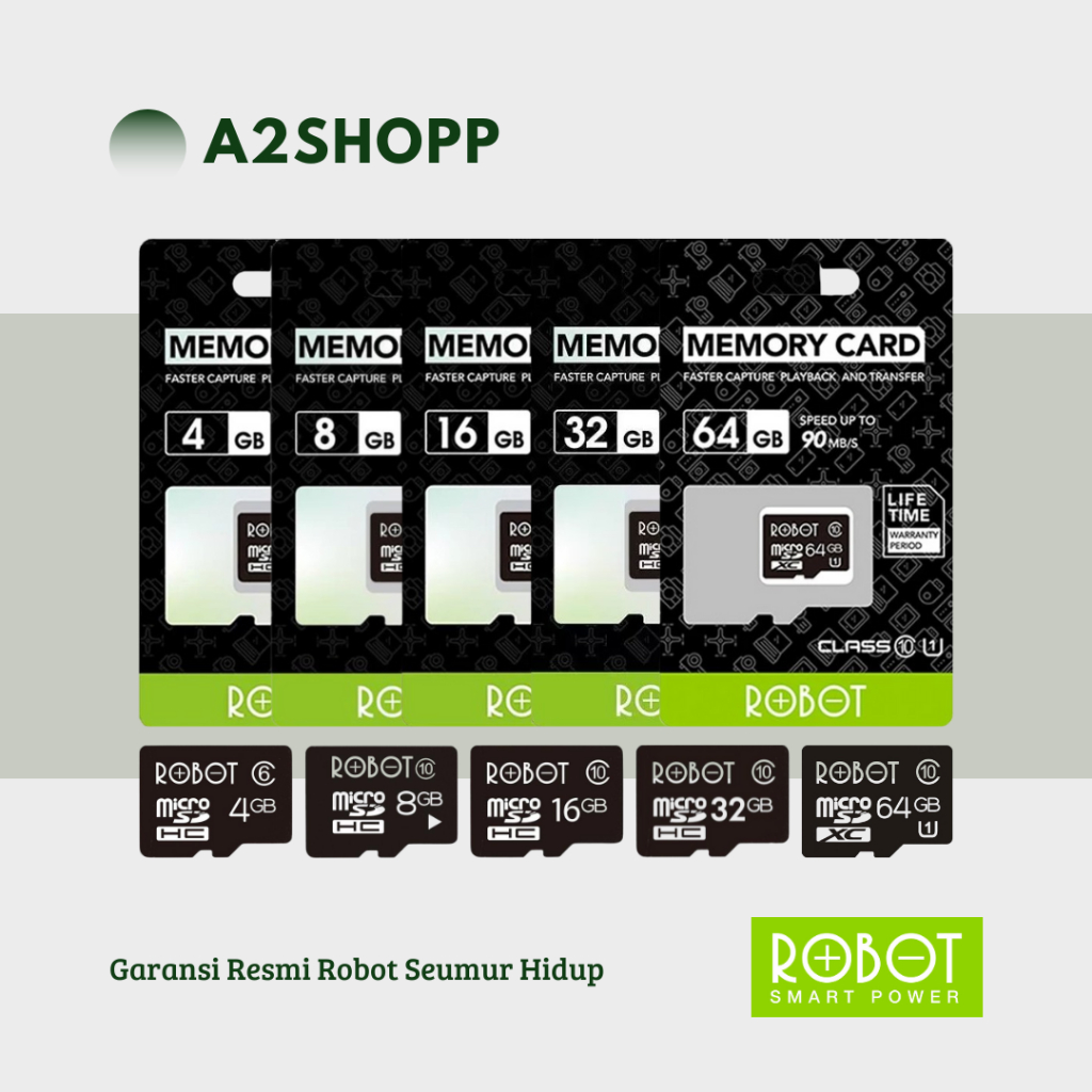 Jual MEMORY CARD | ROBOT MicroSD 4GB 8GB 16GB 32GB 64GB Original Micro ...