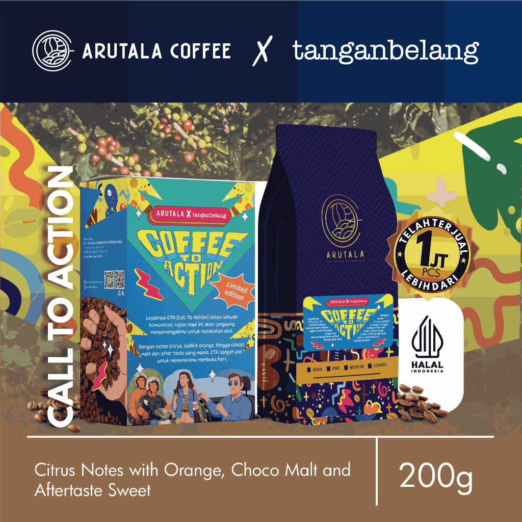 Jual ARUTALA x Tangan Belang Coffee To Action Blend 200gr | Shopee ...