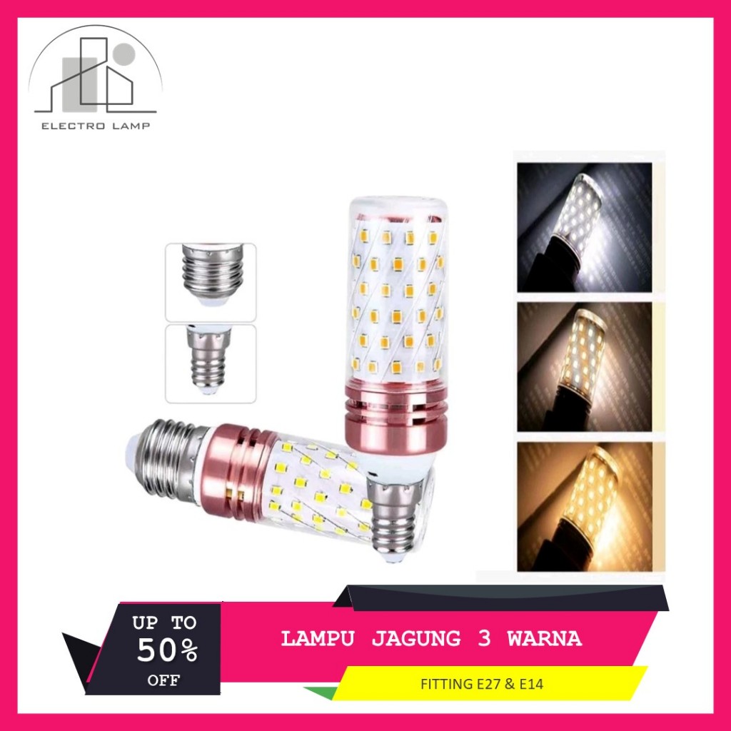 Jual Termurah Lampu Candle LED E27 / Model Jagung / E14 3Warna 12W / Lampu Lilin | Shopee Indonesia