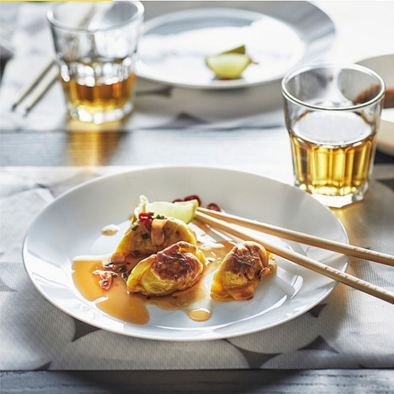 Jual Piring |KEA 25CM | Piring kaca Putih Elegan | Piring makan Lebar ...