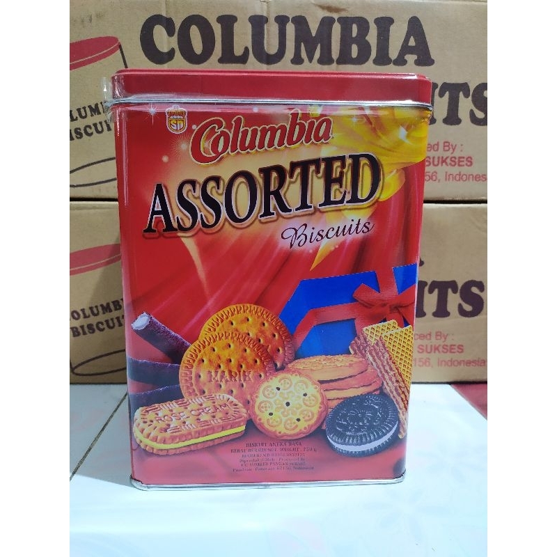Jual Roti kaleng Columbia assorted biscuits 750 gram | Shopee Indonesia