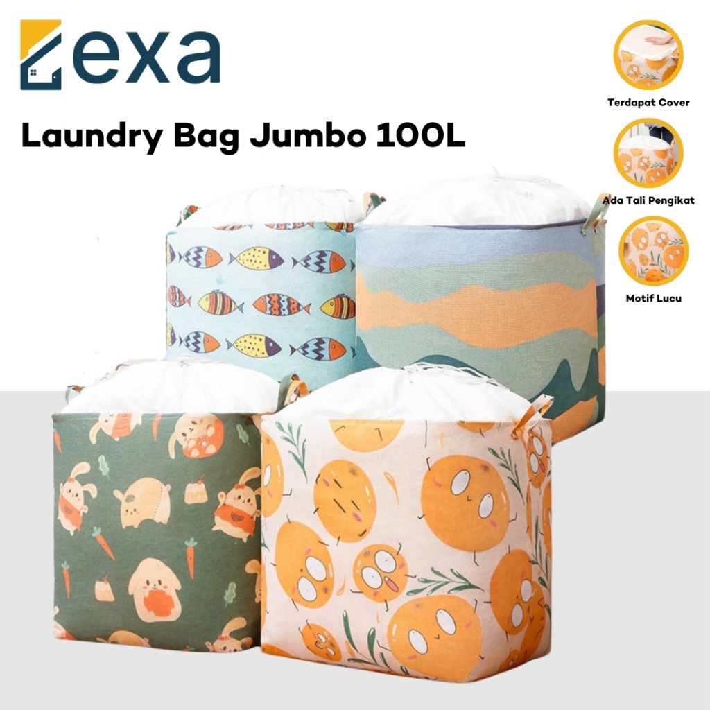 Jual Laundry Bag Jumbo 100L Kantong Laundry Besar Keranjang Laundry ...