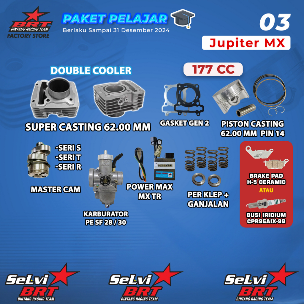Jual PAKET BOREUP BLOK PISTON MASTERCAM KARBURATOR PE SF PER KLEP BRT ...