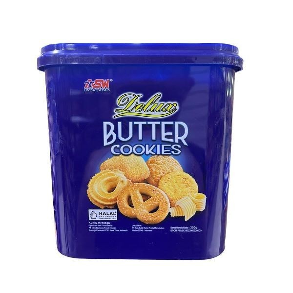 Jual ASW FOODS DELUX BUTTER COOKIES 300 GRAM SPECIAL LEBARAN | Shopee ...