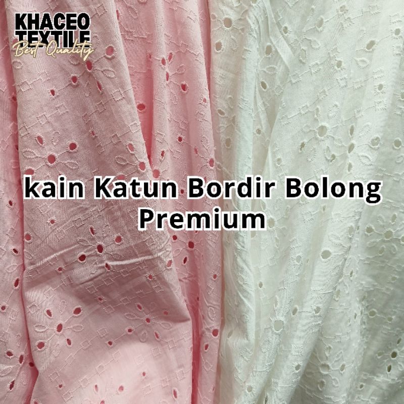 Jual PROMO!! Kain Katun Bolong Premium/Kain Katun Bordir Bolong/Kain ...