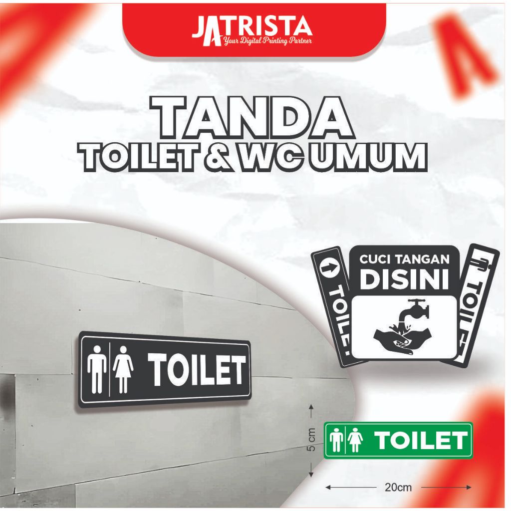 Jual TANDA AKRILIK DAN STICKER TOILET | CUCI TANGAN | ARAH PANAH TOILET ...