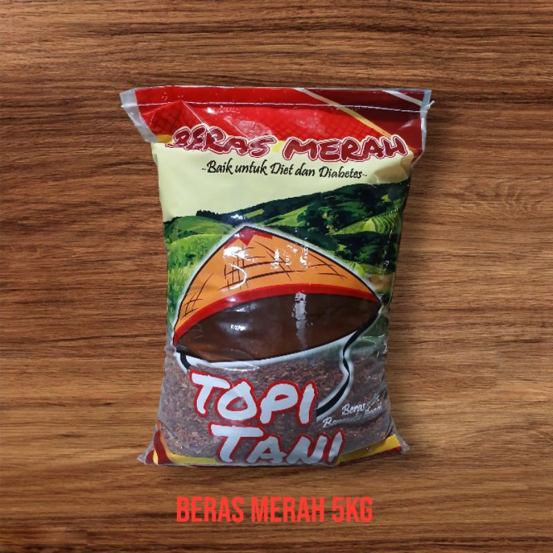 Jual BERAS MERAH CAP TOPI TANI 5KG | Shopee Indonesia