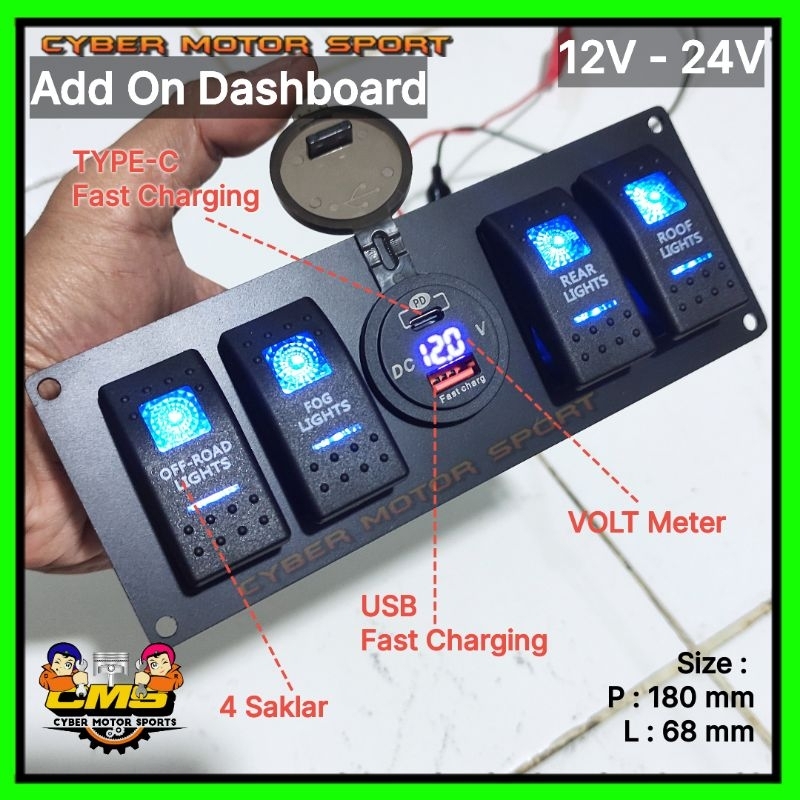 Jual Dashboard interior panel add on mobil universal . saklar panel ...