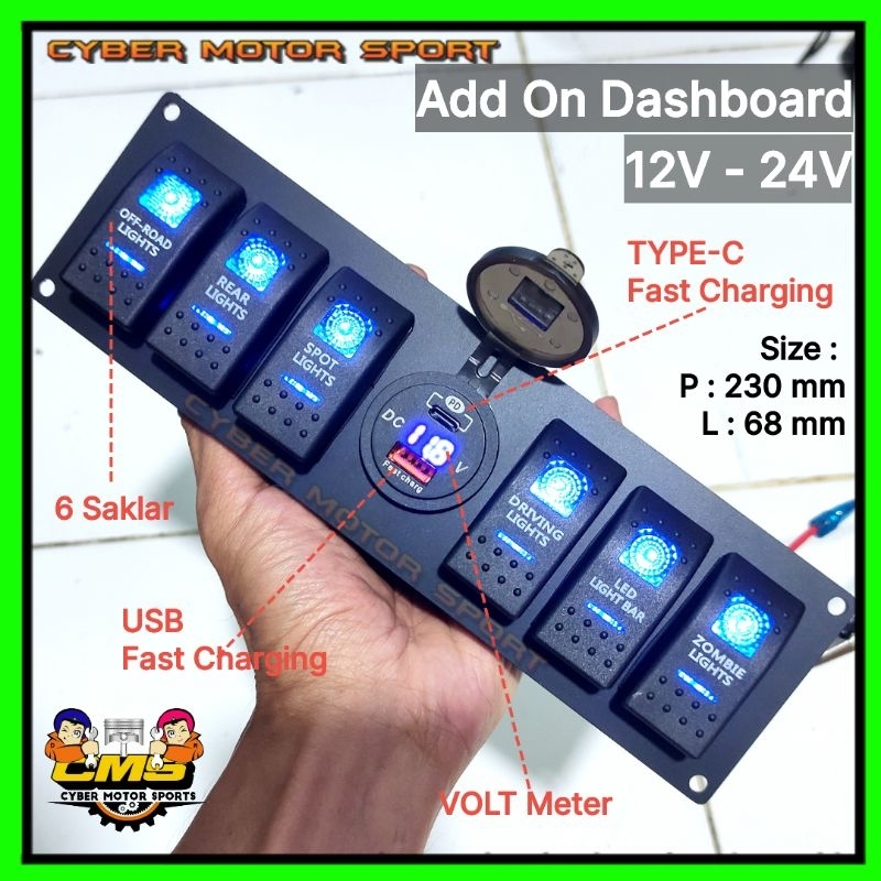 Jual Dashboard interior panel add on mobil universal . saklar panel ...