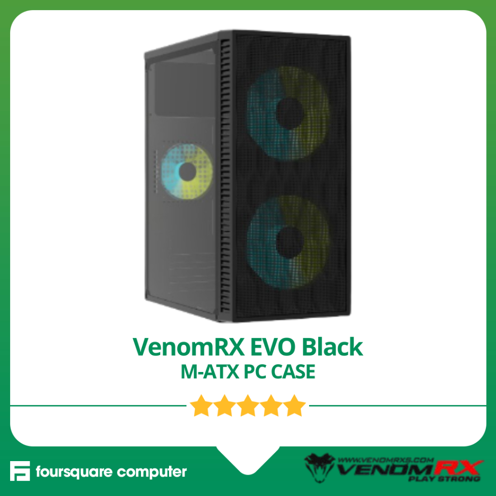 Jual VenomRX EVO Black M-ATX + 2 Fan 12cm RGB | CPU PC Case Casing ...