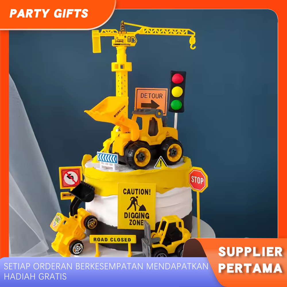 Jual PARTYGIFTS Cake Topper Model Excavator Buldoser Bentuk Konstruksi ...