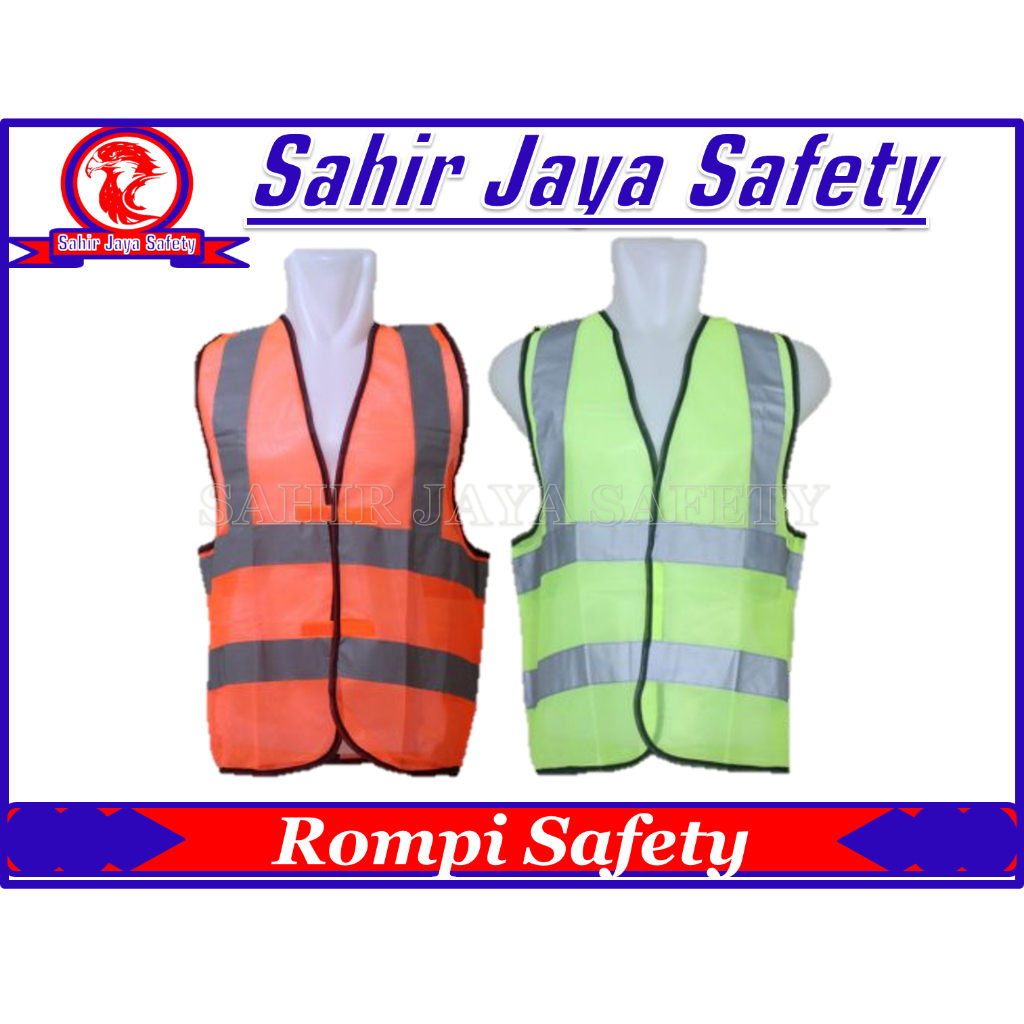 Jual Rompi Safety Polyester 4 Line Safety Vest Proyek Polister 4 Line ...