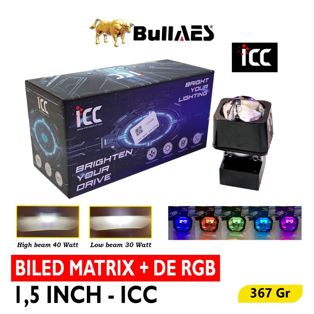 Jual Bilens LED Projector Lens Biled Matrix Bi-led ICC 1,5 inch Flat ...