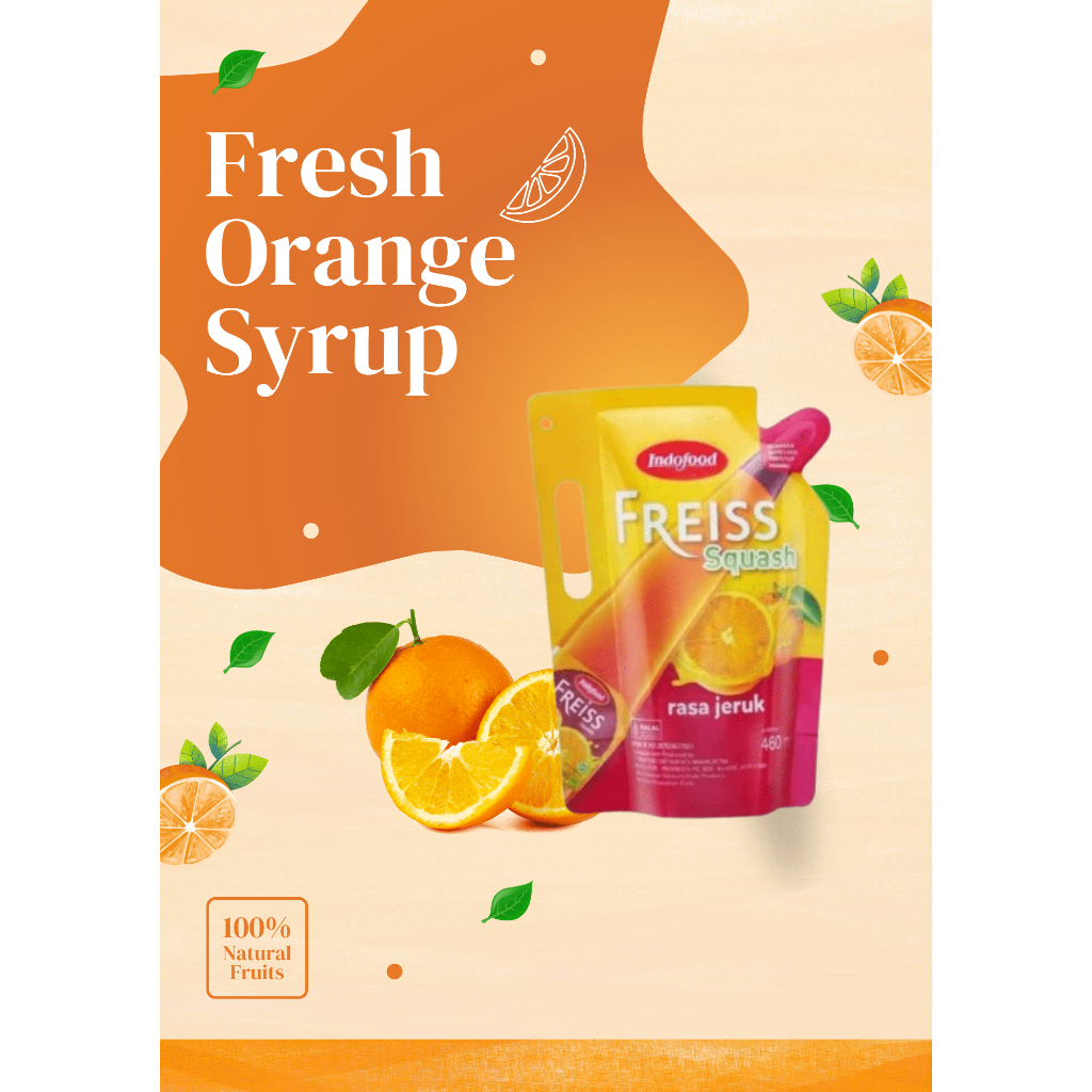 Jual Sirup Indofood Freiss Syrup Squash Jeruk Pouch 460ml | Shopee ...