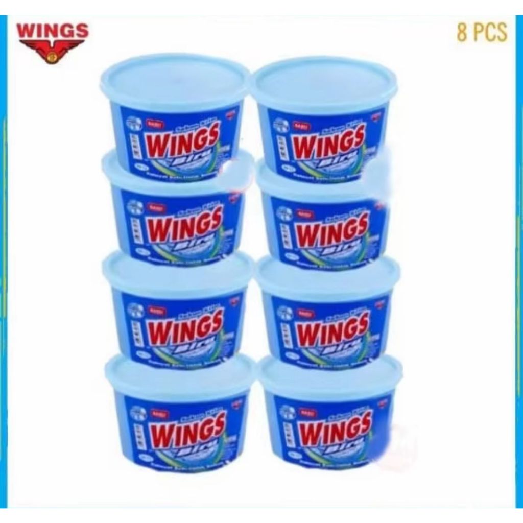 Jual (8pcs) Paket Hemat Wing's Biru Sabun Colek Krim 200g Kemasan ...