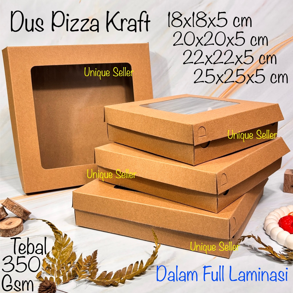 Jual [Isi10] Dus Box Pizza KRAFT 18x18x5 20x20x5 22x22x5 25x25x5 ...
