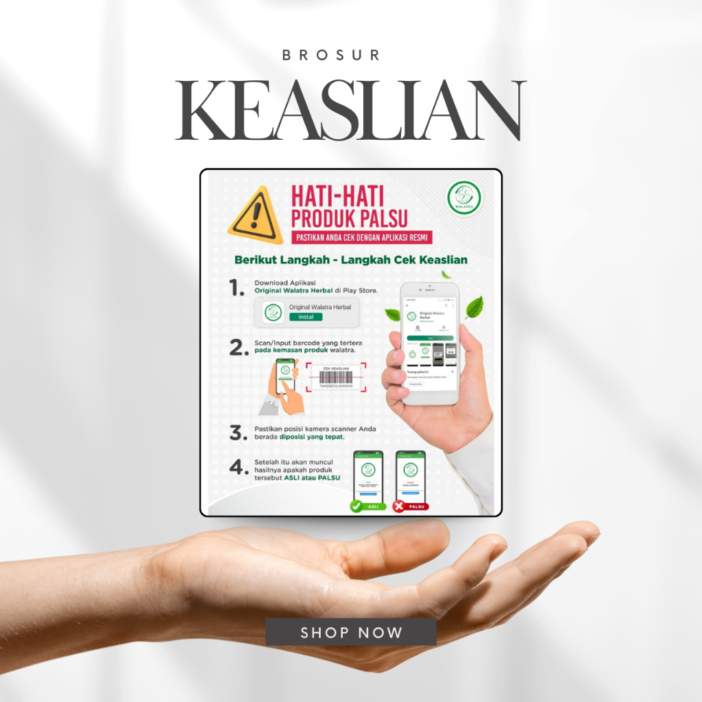 Jual BROSUR CEK KEASLIAN PRODUK WALATRA HERBAL + PACKING TAMBAHAN ...