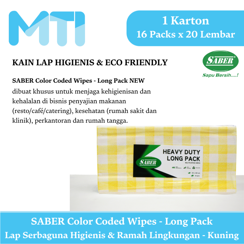Jual SABER Lap Serbaguna Higienis Ramah Lingkungan 1 Karton isi 16 Pack ...