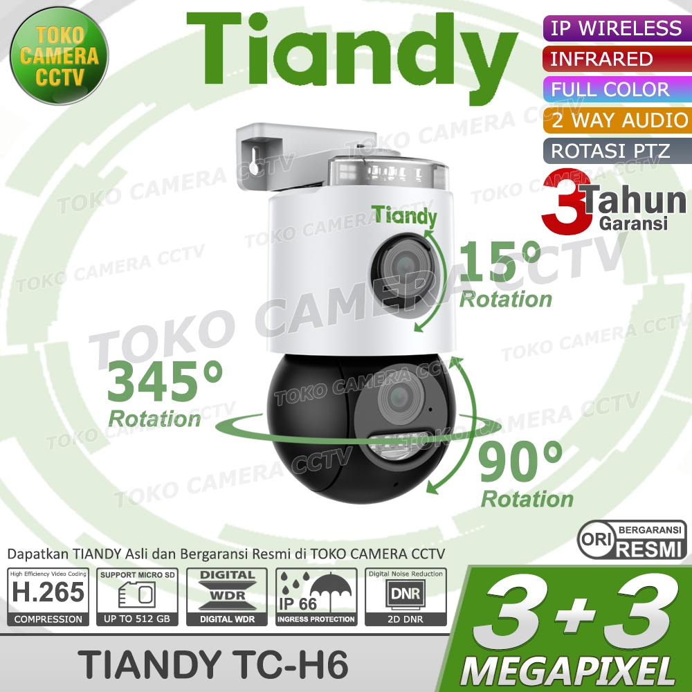 Jual KAMERA CCTV WIFI SMART IP CAMERA TIANDY 3MP 2K PT AUDIO DUAL LENS ...