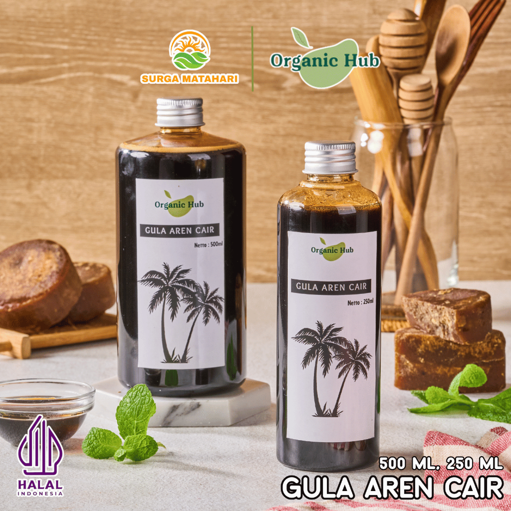 Jual Organic Hub Gula Aren Cair Murni Premium Asli 100% Syrup Liquid ...