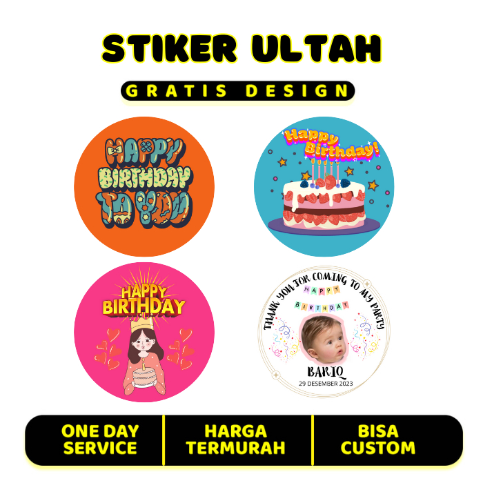 Jual STIKER ULANG TAHUN / STIKER COSTUM / STIKER LABEL / STIKER ...