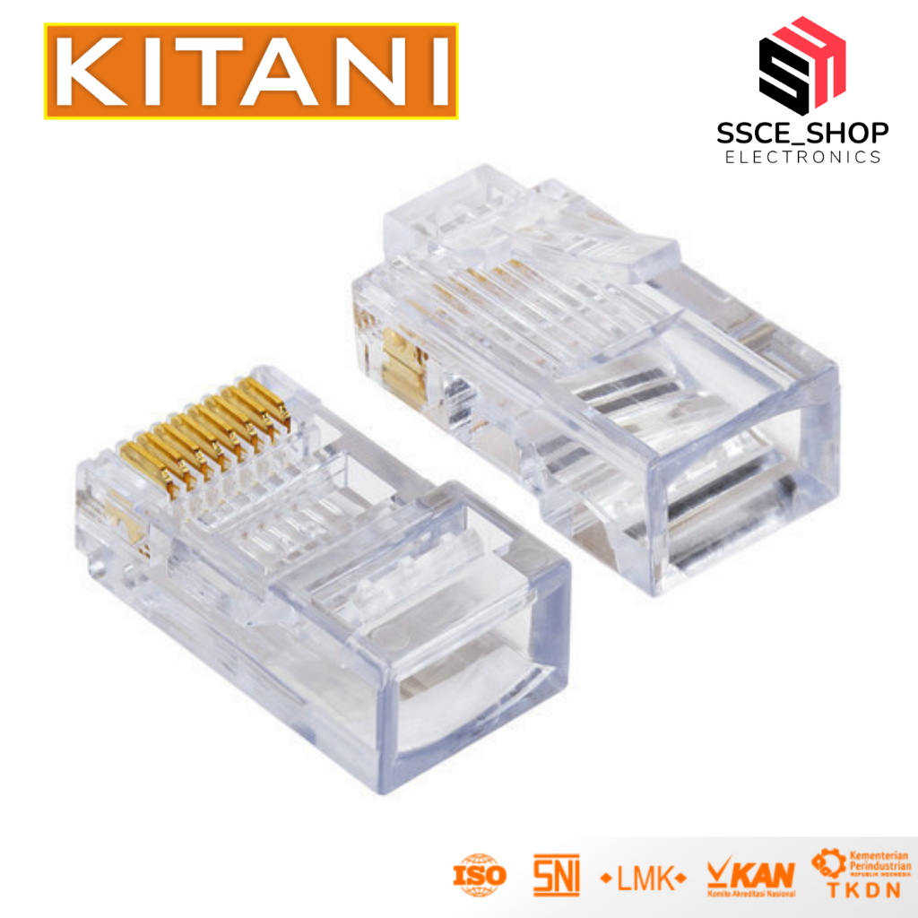 Jual Pin RJ45 Anti-Gagal/Konektor LAN RG45 /Connector RG 45 8 Pin UTP ...