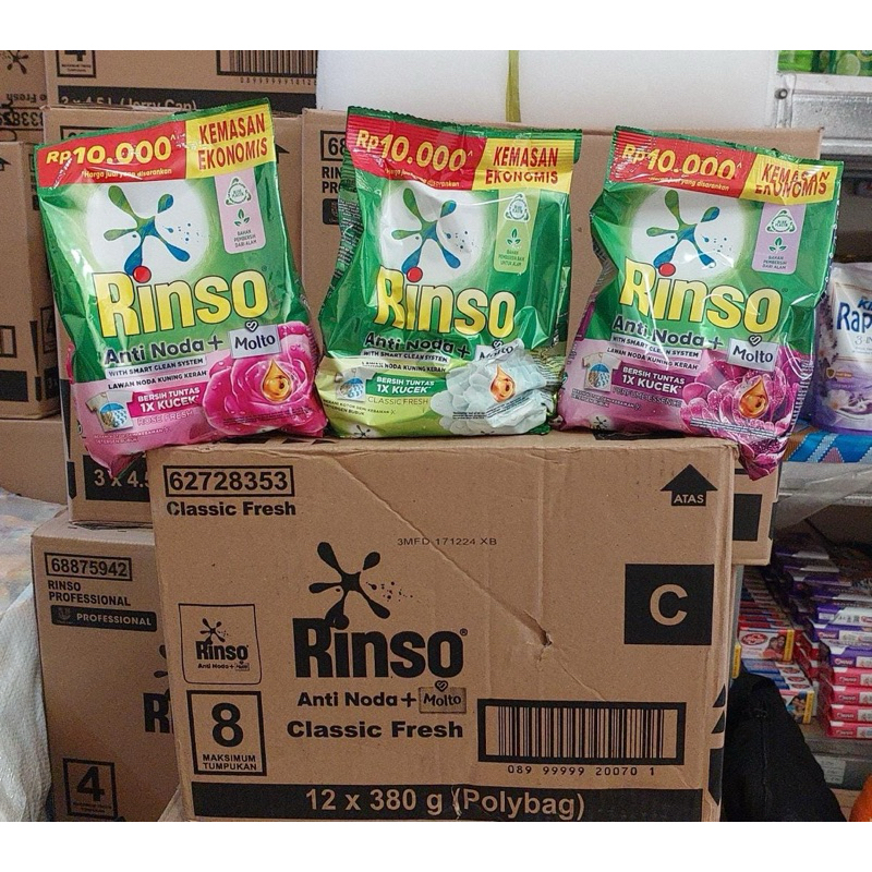 Jual RINSO MOLTO BUBUK 380Gr 1 DUS ISI 12 PCS | Shopee Indonesia