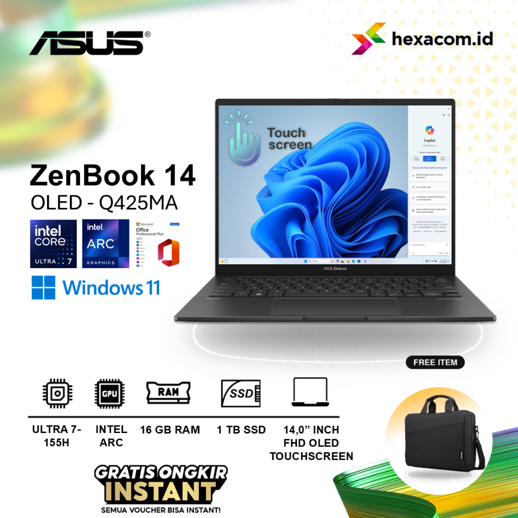 Jual ASUS Zenbook 14 Q425MA Intel Ultra 7 155H RAM 16GB 1TB SSD 14.0 ...