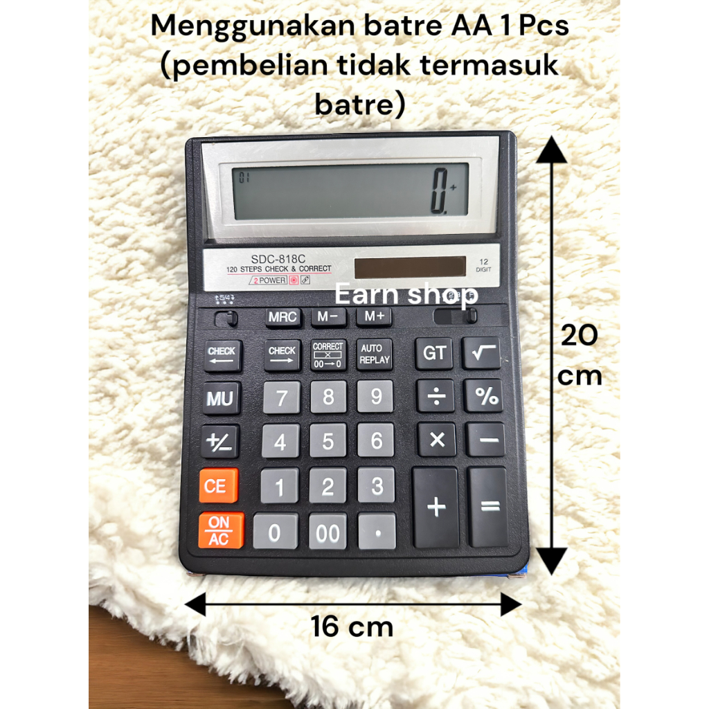 Jual KALKULATOR BESAR SDC-818C 12 DIGIT | KALKULATOR 818C CEK DAN ...