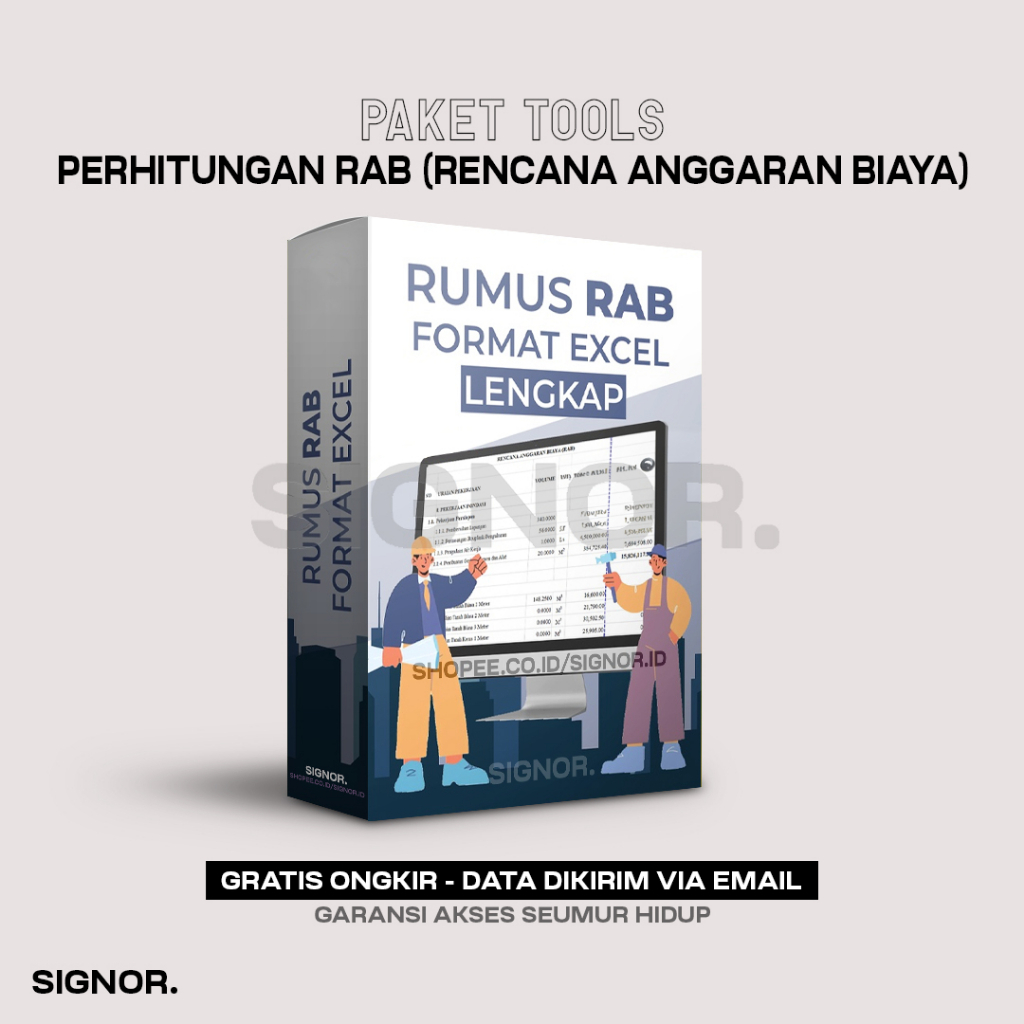 Jual [Q8076] Tools Perhitungan RAB (Rencana Anggaran Biaya) Excel ...