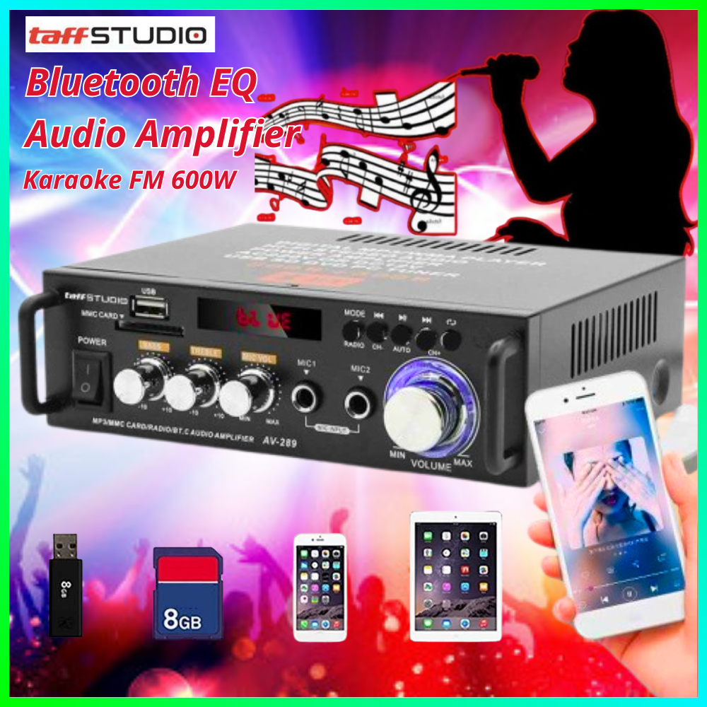 Jual TaFF Studio Bluetooth EQ Audio Amplifier Karaoke FM 600W | Shopee ...