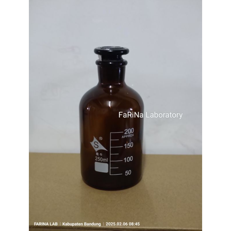 Jual Botol Reagen -Reagent Bottle-Botol Coklat 250ml RRC (mulut kecil) | Shopee Indonesia
