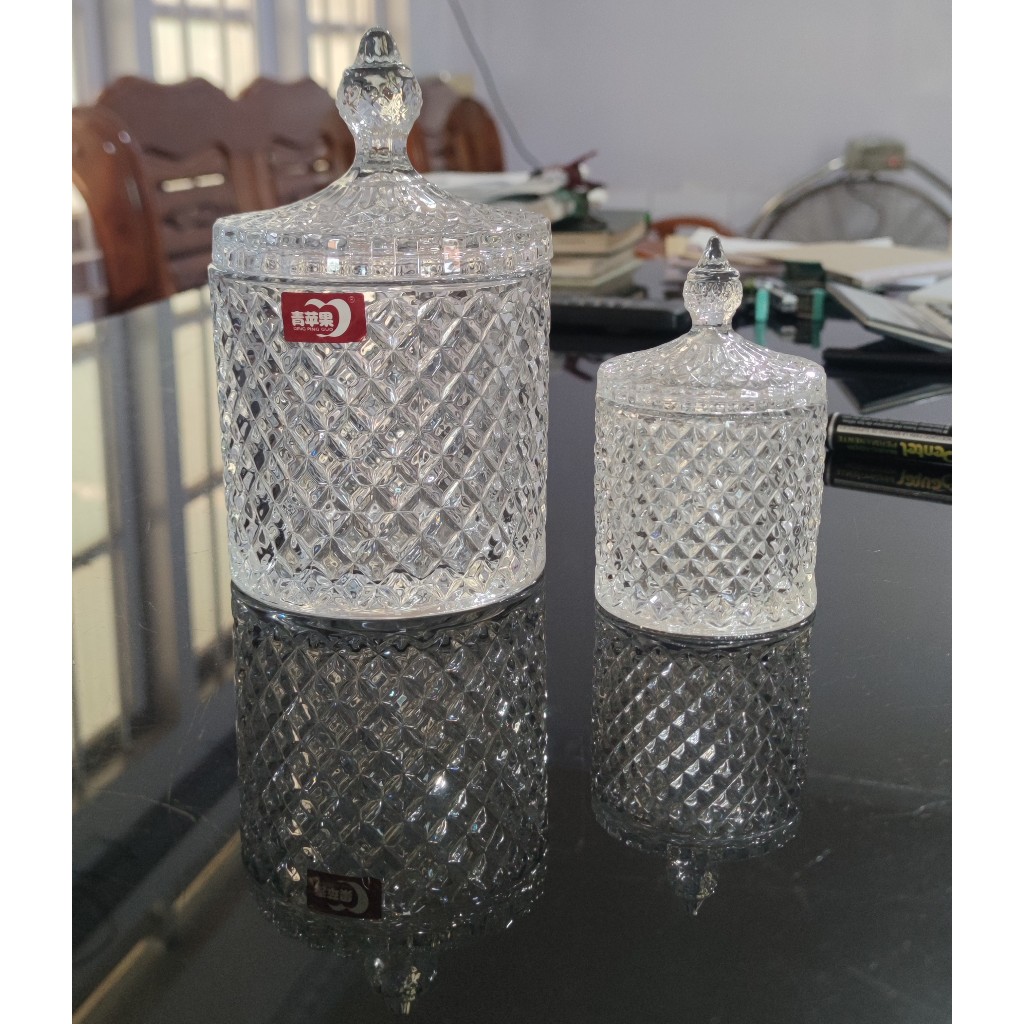 Jual Toplesl Kaca Kristal wajik cantik / Toples kue / Stoples permen ...