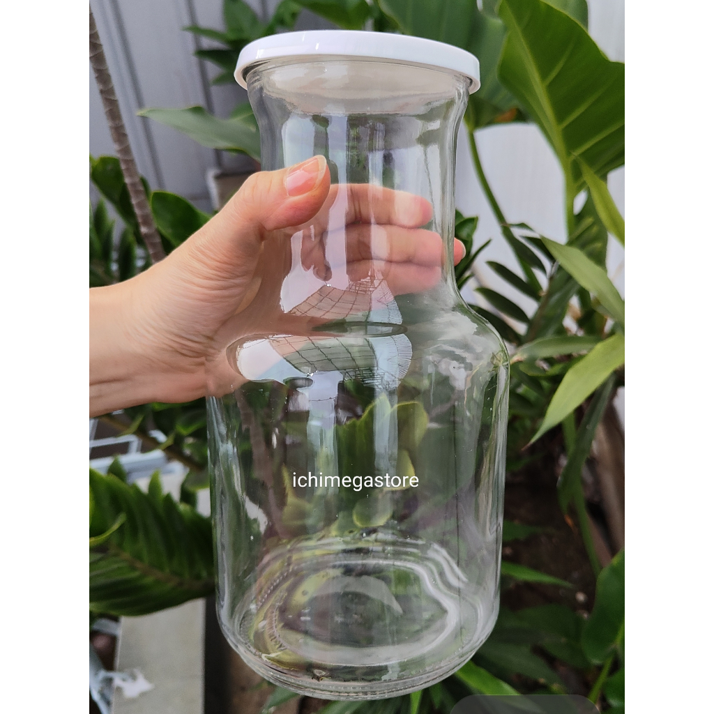 Jual ICHIMEGASTORE Pitcher Kaca Tanpa Gagang Dengan Tutup XL Teko Non ...