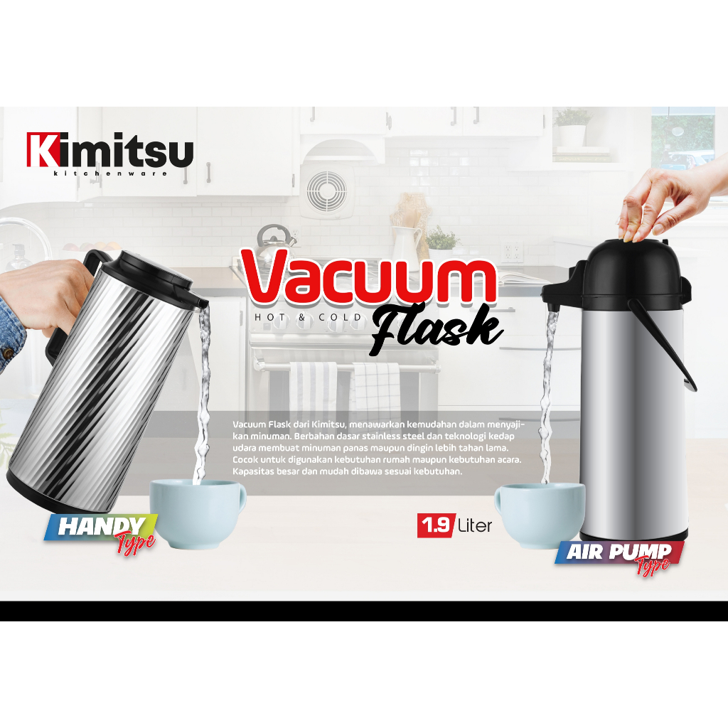 Jual KIMITSU Vacuum flask Stainless Steel Dengan 2 Type Yaitu Handy ...