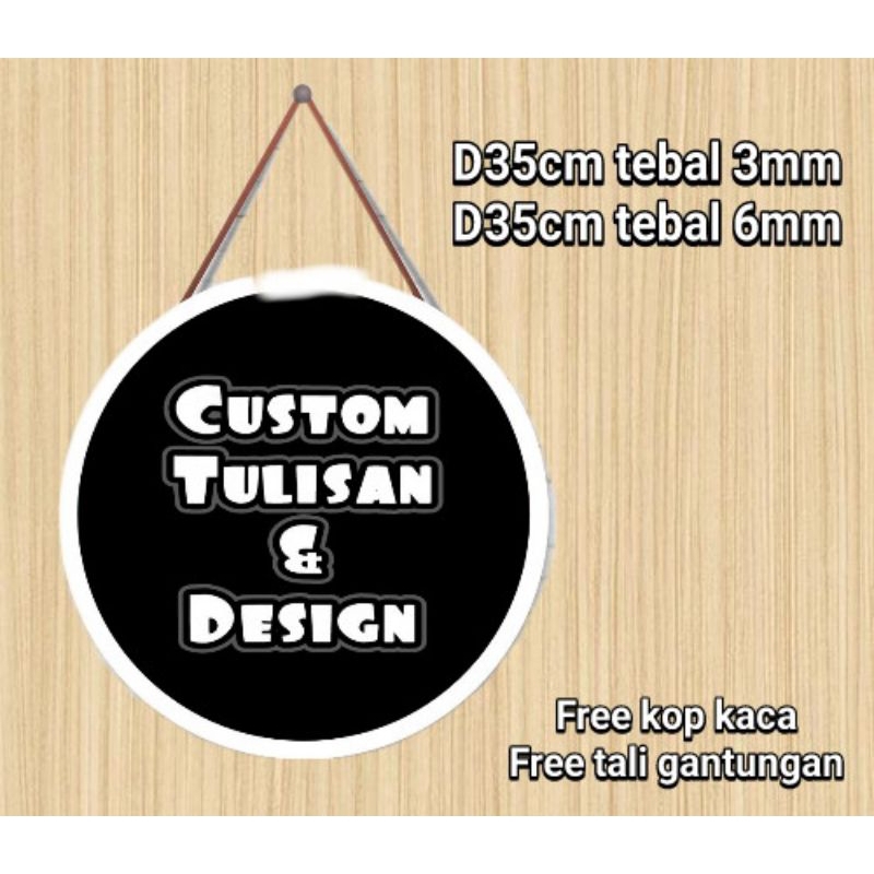 Jual Custom papan nama design tulisan 35cm bulat sign board signboard ...
