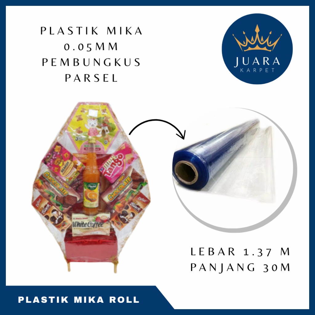 Jual Plastik Mika Bening Lentur Roll 30m x 1,37m 50 x 2m Tebal 0.05mm ...