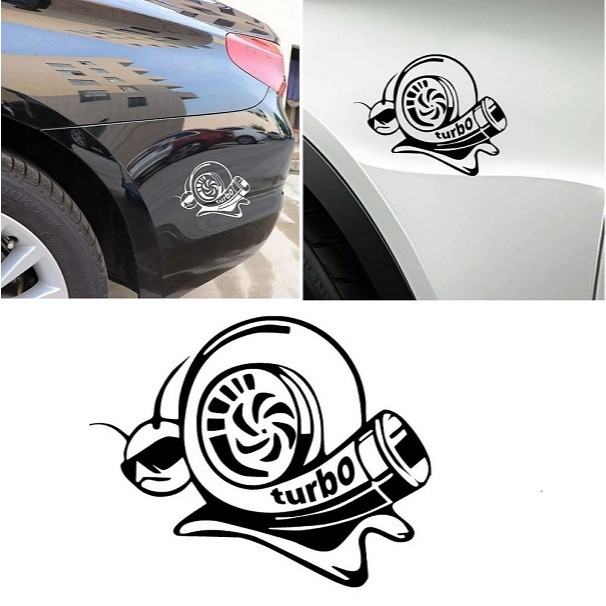 Jual Stiker Kaca Body Mobil Unik Lucu Cutting Sticker Turbo Snail ...