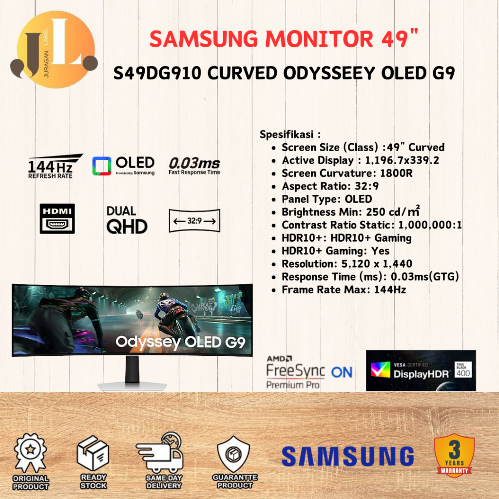 Jual SAMSUNG S49DG910 49" Inch ODYSSEY OLED G9 G91SD CURVED Monitor ...