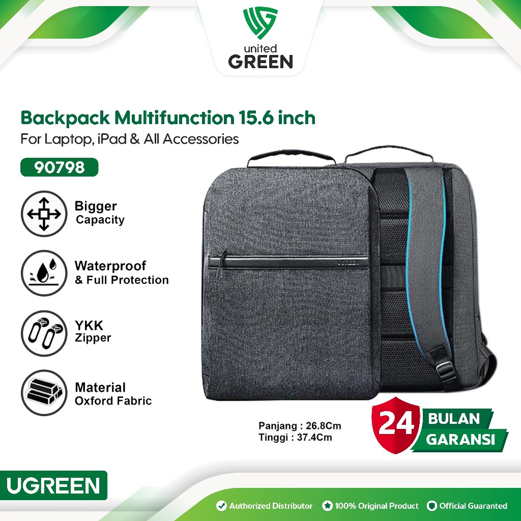 Jual UGREEN Tas Ransel Backpack Tas Laptop Waterproof 15.6 inch 90798 ...